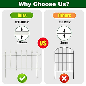 Thealyn Metal Decorative Garden Fence 22" Wide x 18" High (5 Panels, Total Length 9.17 feet), Metal Border Folding Fence, Landscape Fencing for Flower Bed, Yard, Animal Barrier