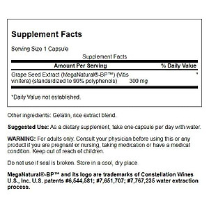 Swanson Meganatural-Bp Grape Seed Extract 300 Milligrams 30 Capsules (4 Pack)