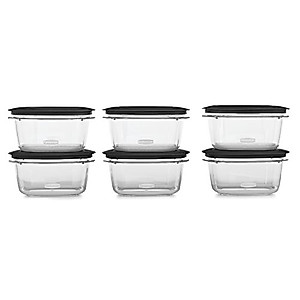 Rubbermaid Premier Food Storage Container, 5 Cup, 6-Pack, Grey