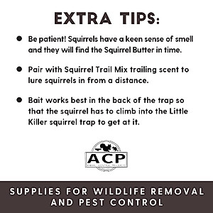 Squirrel Butter Paste Bait 8 Ounce | Irresistible Sweet Scented & Highly Attractive Lure for Red & Grey Squirrels Chipmunks | Good All Season Long