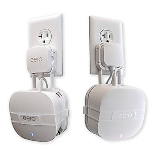 The Eero Genie for eero 6, 6+, and Mesh Wi-Fi: Wall Mount Outlet Holder Stand | Lowest Profile | Open Access | Multiple Install Options | Horizontal Outlets | Design Winner! (1-Pack)