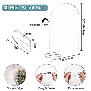 uxcell 30pcs Clear Arch Acrylic Sign with Stand, Acrylic Arch Table Numbers for Wedding Reception Party Restaurant Centerpieces Decor (5.7 Inch x 3.7 Inch)