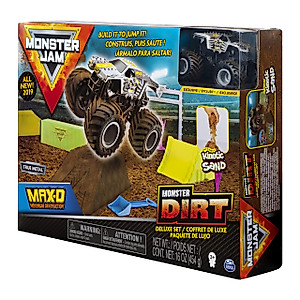 Monster Jam, Soldier Fortune Monster Dirt Deluxe Set, Featuring 16oz of Monster Dirt and Official 1:64 Scale Die-Cast Truck