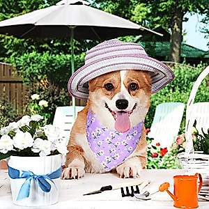 30 Pack Spring Summer Flower Dog Bandanas Bulk Soft Triangle Dog Scarfs Polyester Bandana PET Costume Cute Triangle Scarf Bibs with Flowers Patterns for Small Medium Large Pets