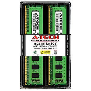 A-Tech 16GB Kit (2x8GB) RAM for Dell OptiPlex 9010, 7010, 3010, 990, 790, 390 (USFF/SFF/MT/DT) | DDR3 1333 MHz DIMM PC3-10600 UDIMM Memory Upgrade