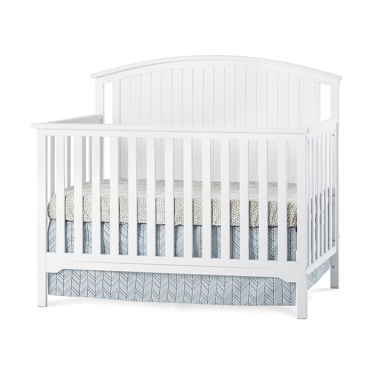 Child Craft Cottage Curve Crib and Dresser Nursery Set, 3-Piece, Includes 4-in-1 Convertible Crib, 3 Drawer Dresser, and Changing Table Topper, Grows with Your Baby (Dapper Gray)