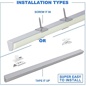 Cabinet Lighting, 4pcs 12" V-Shape Bright LED Light Bars for Under Cabinet, Gun Safe, Locker, Closet, Under Counter, Shelf, Showcase - 1200lm 12W - Pure White (6000K)