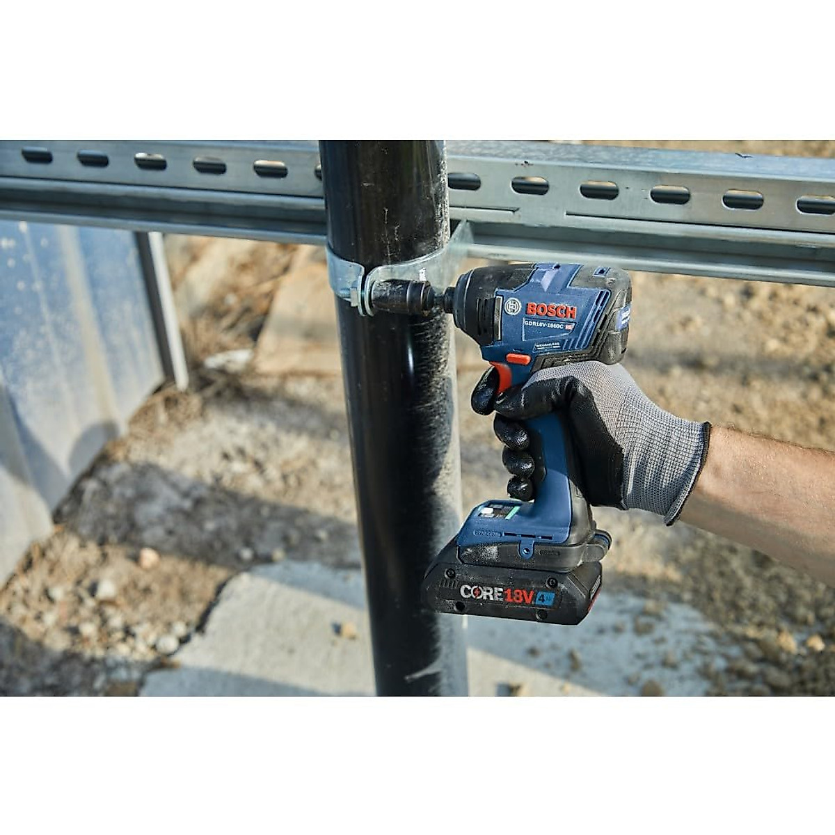 BOSCH GDR18V-1860CB25 18V Connected-Ready 1/4 In. Hex Impact Driver Kit with (2) CORE18V® 4 Ah Advanced Power Batteries and (1) Connectivity Module