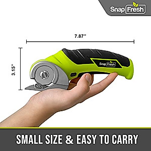 Cordless Electric Scissors, SnapFresh 4V Electric Mini Cutter, Rotary Cutter for Fabric and Cloth, Carpet and Cardboard Cutter with a Replacement Blade
