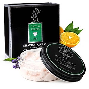 Castle Forbes 1445 Shaving Cream For Men, 6.8 fl.oz. | Moisturizing Smooth Shave Lather w/ Essential Oils | Protects All Skin Types From Razor Burn & Irritation | Luxury Grooming & Beard Care
