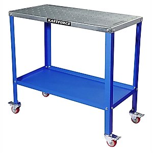 KASTFORCE KF3002 Rust-Free 36”×18” Welding Table 1200 lbs Loading Capacity, Wedling Cart Universal Work Table with 5/8" Holes, Top Thickness up to 10Ga, Withstands Heat up to 1600 Fahrenheit