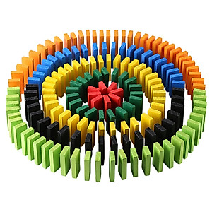 Click N' Play 300-Piece Wooden Dominoes Set for Adults&Kids | Bulk Dominos Set, Toy Train Domino, Tile&Board Games, Domino Set Game | Domino Racks, Sets, Building, Rally | Family Game, Party Favor Box