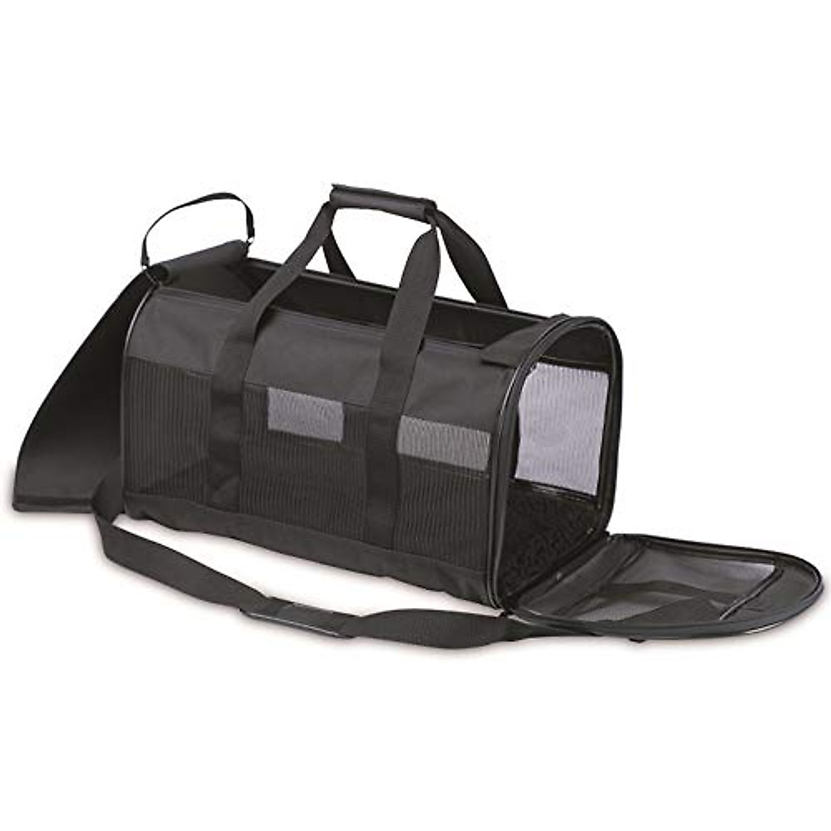 Petmate Soft-Sided Kennel Cab Pet Carrier,Black,Up to 15lbs, 17 X 10 X 10 (21329)