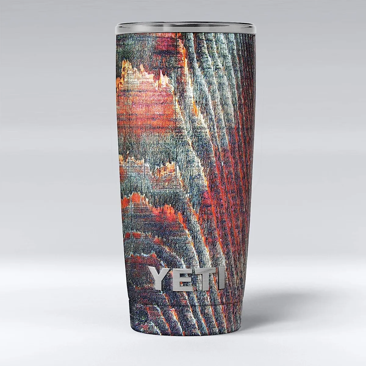 Design Skinz Grungy Orange and Teal Dyed Wood Surface - Skin Decal Vinyl Wrap Kit Compatible with The Yeti Rambler Cooler Tumbler Cups