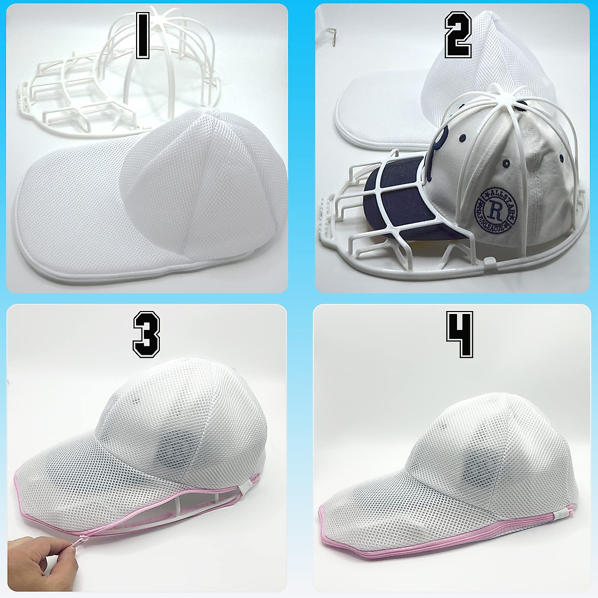 Hat Washer Cage Hat Cleaner, Baseball Cap Washing Cage Hat Washer for Washing Machine, Hat Washer for Baseball Caps for Washing Machine or Dishwasher, Baseball Hat Cleaning Protector Frame Cage