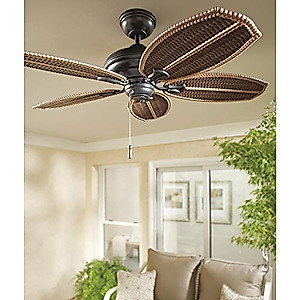 Hampton Bay Palm Beach Ii 48 In. Outdoor Natural Iron Ceiling Fan 191410 by King of Fans