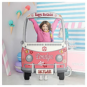 Hippie Bus Photo Booth Frame - Personalized Hippie Van Cutout - Selfie Frame Bus Photo Prop - Custom Hippie Van Photo Prop - Groovy Birthday Party Decorations