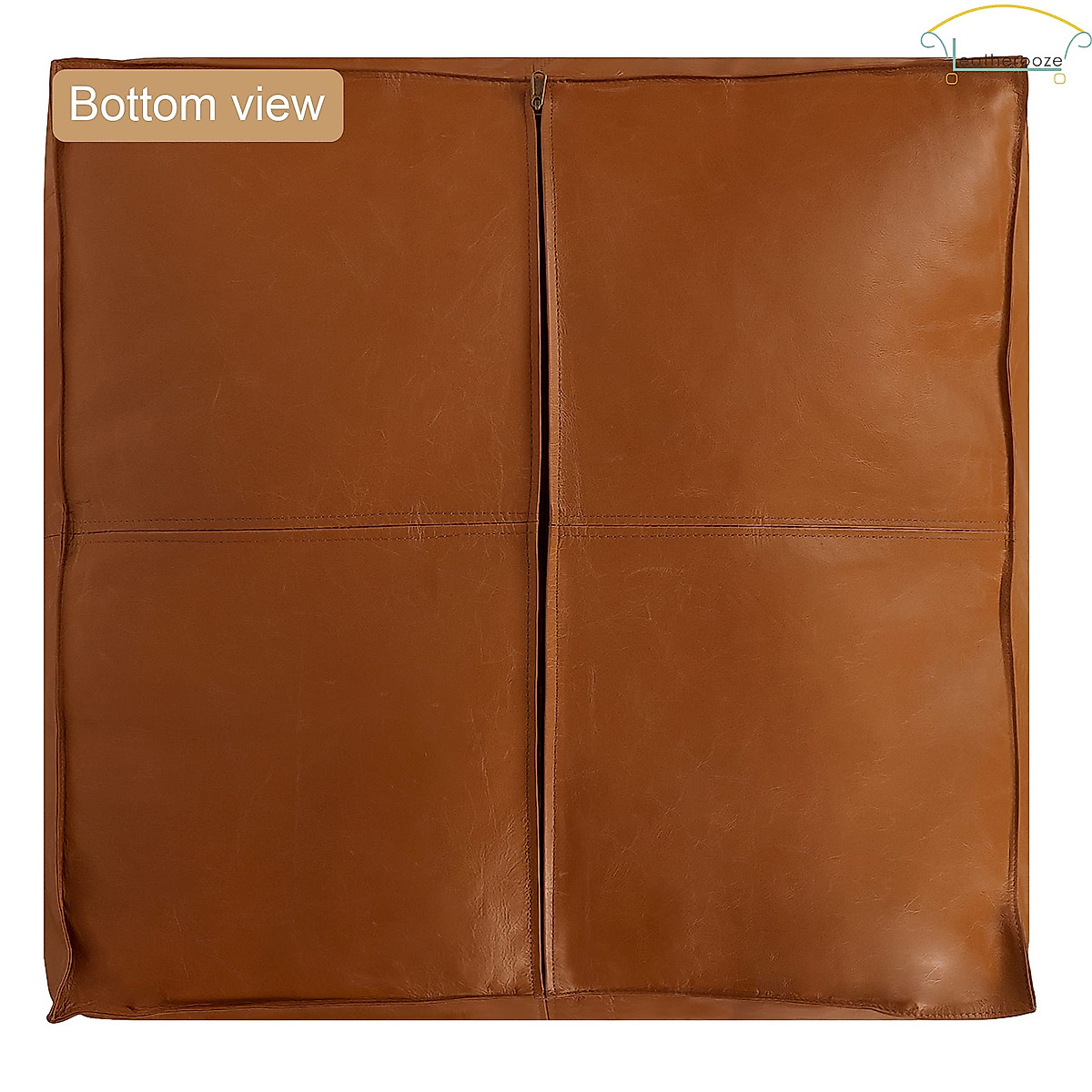 LEATHEROOZE Amazing Square unstuffed Ottoman Pouffe Moroccan Leather, Ottoman Square Pouf, Light tan Handmade Footstool Square pouffe Moroccan (44 * 44 * 18 inch)