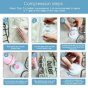 5PCS Large Hanging Vacuum Storage Bags, Reusable Space Saver Vacuum Sealed Bags for Clothing with Hand Pumps, Storage Bags for Coats, Suits, Jackets and Quilts (27"×52")