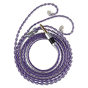 ivipQ 8 Strands of Silver-Plated Earphone Upgrade Cable MMCX/ 2Pin/QDC/TFZ/2.5mm-4.4mm earplug Audio Cable to Improve Sound Quality Earphone Cable. (2PIN, 4.4mm, Silver Purple)