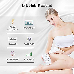 [FDA Cleared] IPL Hair Removal Aimanfun At-Home Laser Hair Removal for Women & Men Painless Permanent Hair Remover Device for Body Face Corded,White,2 Years Warranty