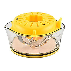 Kasmoire Citrus Lemon Orange Juicer, Manual Hand Squeezer with Built-in Measuring Cup and Strainer, 8OZ, Yellow