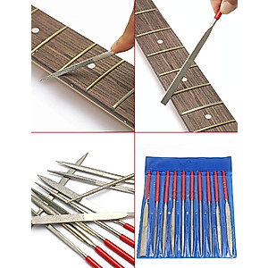 Harrier Guitar Nut Files Needle Fret Saddle Files Guitar Repair Luthier Tool Set of 10Pcs.