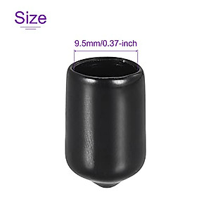 DMiotech 20 Pack 3/8" ID Black Screw Thread Protectors Rubber End Caps Bolt Covers for Screw Bolt Furniture Pipe