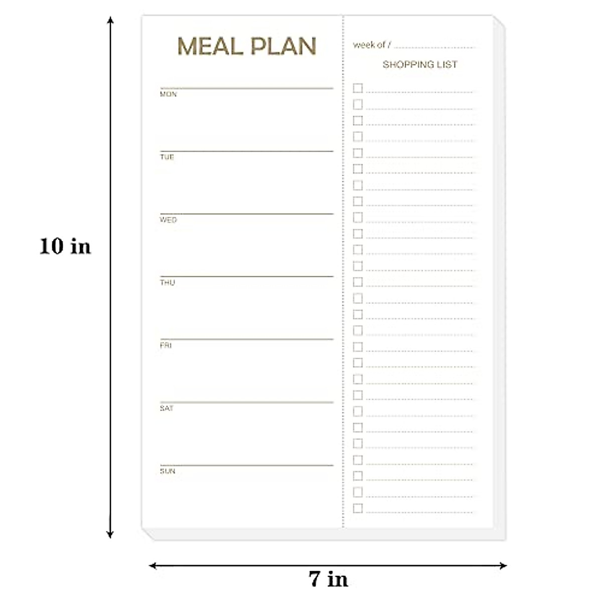 Meal Planner Magnetic for Refrigerator, 7 X 10” Weekly Meal Planning Notepad and Grocery List , Menu Magnet Fridge , 52 Tear Off Sheets