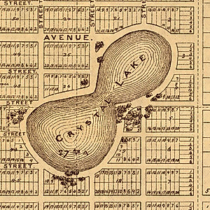Antiguos Maps - City of Clermont, Florida map circa 1884 - measures 24 in x 30 in (610 mm x 762 mm)
