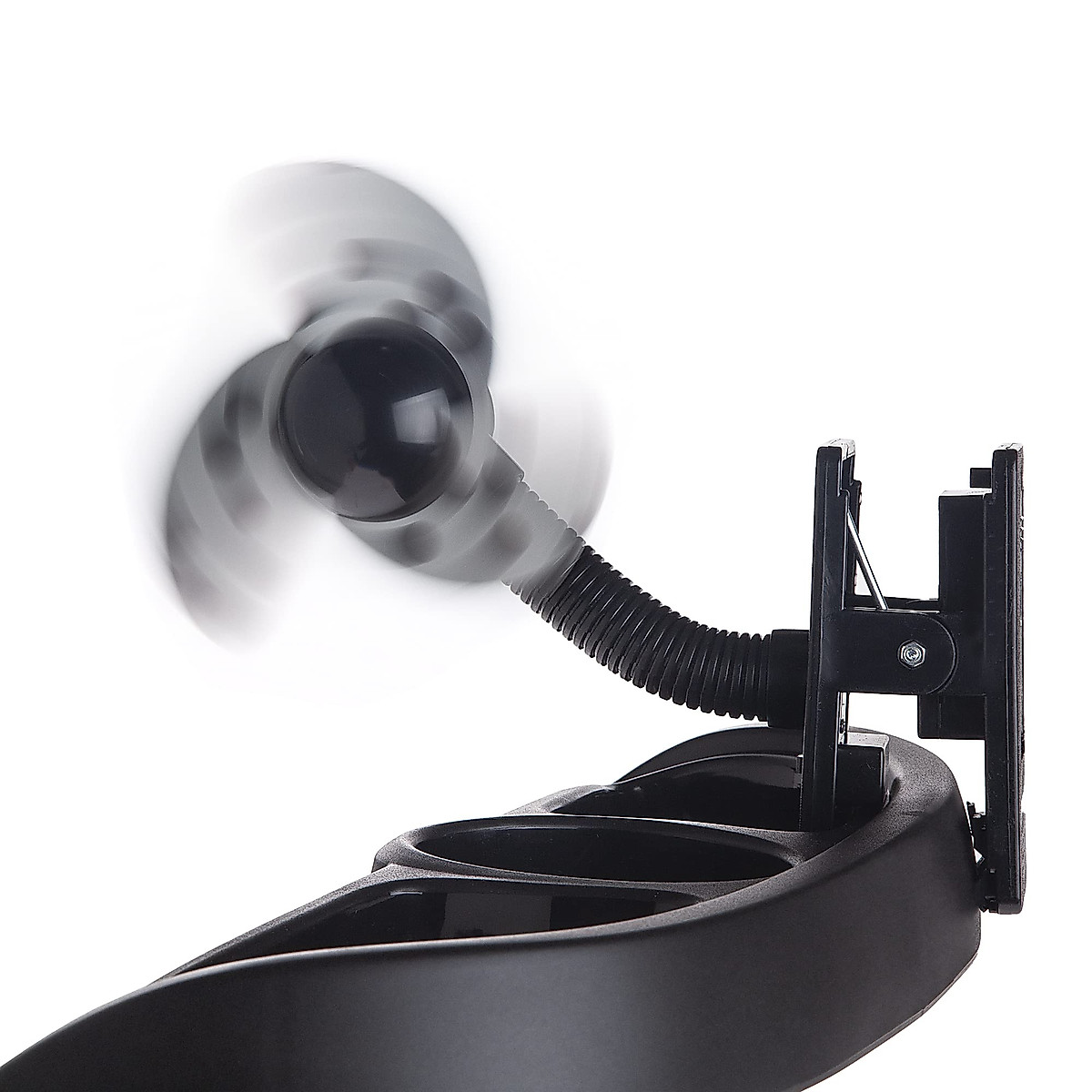 Good Gear Soft Fin Clip On Fan for Travel Stroller, Baby Crib & Car Seat - Black Dots/Grey