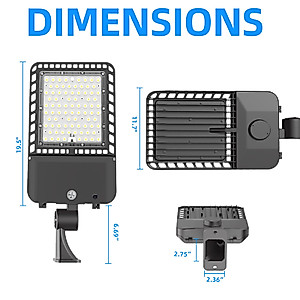 SEURON 4Pack 300W LED Parking Lot Lights with Adjustable Arm Mount, 39000LM Dusk to Dawn Photocell 5000K LED Outdoor Commercial Area Lighting, 100-277V IP65 Shoebox Light for Yard Roadway, ETL Listed