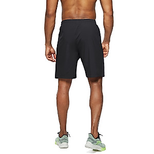Pudolla Men's Workout Running Shorts Lightweight Gym Athletic Shorts for Men with Zipper Pockets (Black Medium)