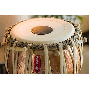 Concert Tabla Drum Set, 5½ Kg Lacquer Polish Copper Bayan, Maharaja, Finest Dayan with Padded Bag, Hammer, Cushions & Cover (PDI-BJJ)