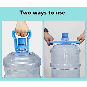 Anzline Multifunctional Advanced Ergonomic 5 Gallon Water Bottle Handle,Drinking Water Bottle Handle,Fit 5 Gallon Water Bottle Caps,5 Gal Bottle Carrier,Water Bottle Lift with Handle (Blue)