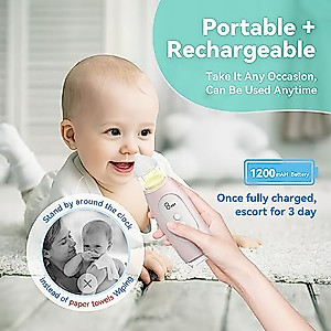 LANMULI Electric Nasal Aspirator for Baby, Automatic Toddler Nose Sucker with Adjustable Suction Level, Music and Light Soothing Function