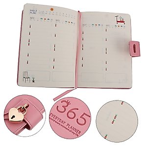 NUSITOU 1pc 2021 Planner Pocket Notepad Time Organizer 2021 Planning Book 2021 Notepad 2021 Diary Notebook Travel Notebook 2021 Calendar Notepad Paper + Pu Filling Work Week Month