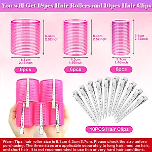 Cludoo Jumbo Hair Curlers Rollers with Clips, 28 Pcs Self Grip Rollers Set for Volume and Curls - 6.3cm, 4.3cm, 3.7cm for Long, Medium, Short, Thick Hair, Bangs, and Salon Hair Styling