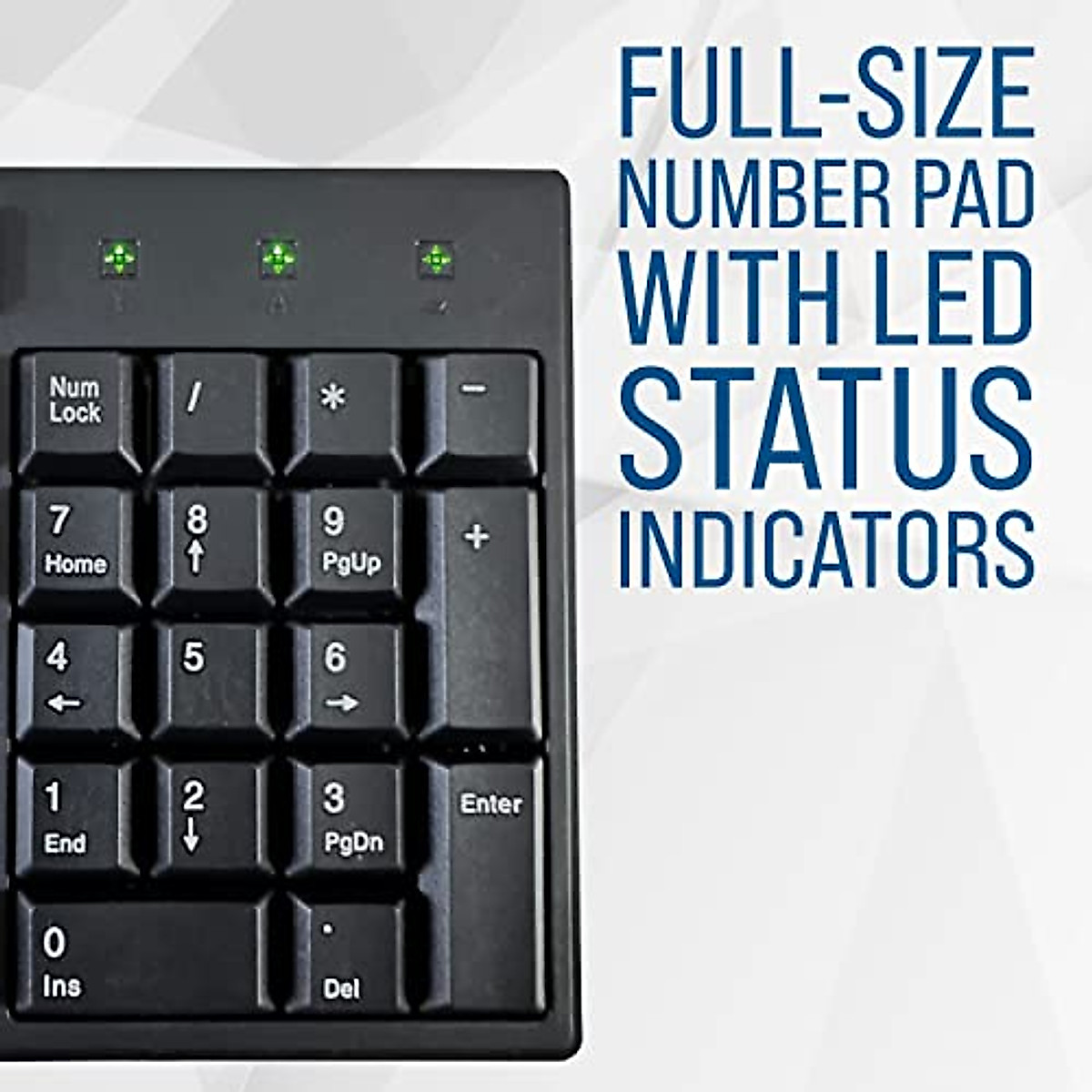 Manhattan Wired Computer Keyboard – Basic Black Keyboard - with 4.5ft USB-A Cable, 104-keys, Foldable Stands - Compatible for Windows, PC, Laptop - 3 Yr Mfg Warranty – 179324