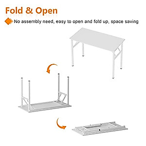 Need 47 inches Computer Desk Office Desk Folding Table with BIFMA Certification Computer Table Workstation, White AC5DW-120