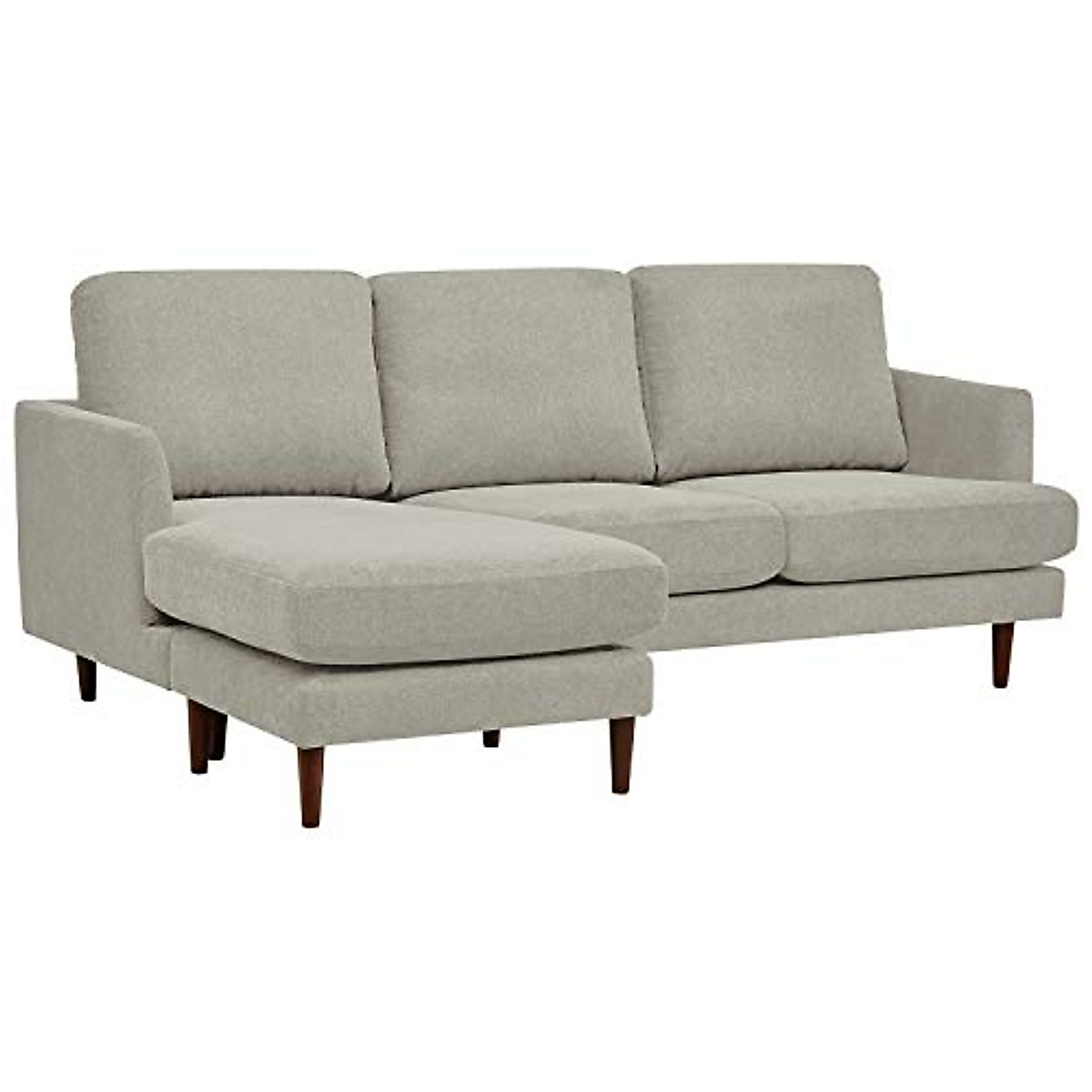 Amazon Brand – Rivet Goodwin Modern Reversible Sectional Sofa Couch, 88.6"W, Light Grey