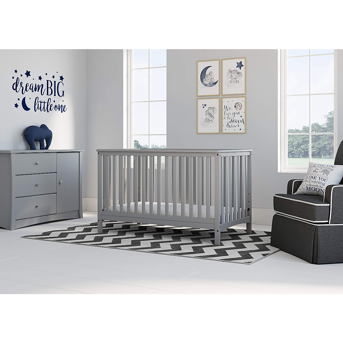 Storkcraft Hillcrest 4-in-1 Convertible Crib (Black) - Converts to Daybed, Toddler Bed, and Full-Size Bed, Fits Standard Full-Size Crib Mattress, Adjustable Mattress Support Base