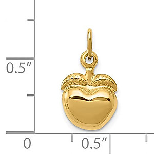 The Black Bow 14k Yellow Gold 3D Puffed Apple Charm