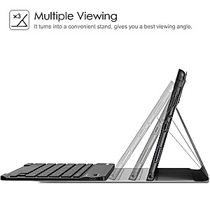 Fintie Keyboard Case for Samsung Galaxy Tab A7 10.4 Inch 2022/2020 Model (SM-T500/T503/T505/T507/T509), Slim Lightweight Stand Cover w/Magnetically Detachable Wireless Bluetooth Keyboard, Black