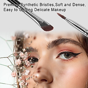 FRAGLOW Eyeliner Brush Fine Angled - PRO Precision Gel Eye Liner Makeup Brush -Ultra Thin Slanted Flat Angle - Premium Quality - Cruelty Free Synthetic Bristles