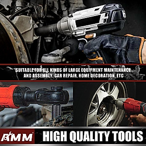 AMM 3/8" Drive Impact Socket Set, 48-Piece Standard SAE (5/16 to 3/4 inch) and Metric (8-22mm) Size, 3" and 6" Drive Extension Bar, Impact Universal Joint, 3/8" to 1/2" Impact Adaptor, CR-V