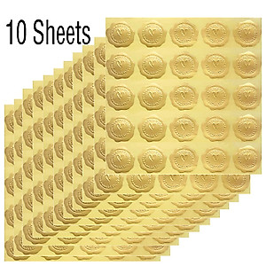 DJDZ 250pcs Gold Embossed Heart Envelope Seals Stickers for Wedding Invitations,Party Favors,Greeting Cards,Gift Packaging .etc (Gold, Self-Adhesive)