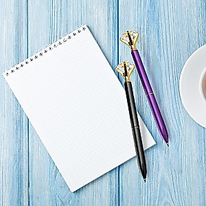 Coopay 12 Pieces Crystal Diamond Pens Bling Rhinestones Metal Ballpoint Pens Black Ink for School Office, 12 Color Variations