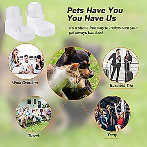 Lemtrflo Automatic Dog Cat Feeder and Water Dispenser Set,Gravity Dog Feeder and Waterer Set with Pet Food Bowl, 4L Capacity Cat Food Dispenser and Water Dispenser,Self Feeding Station for Dogs Cats