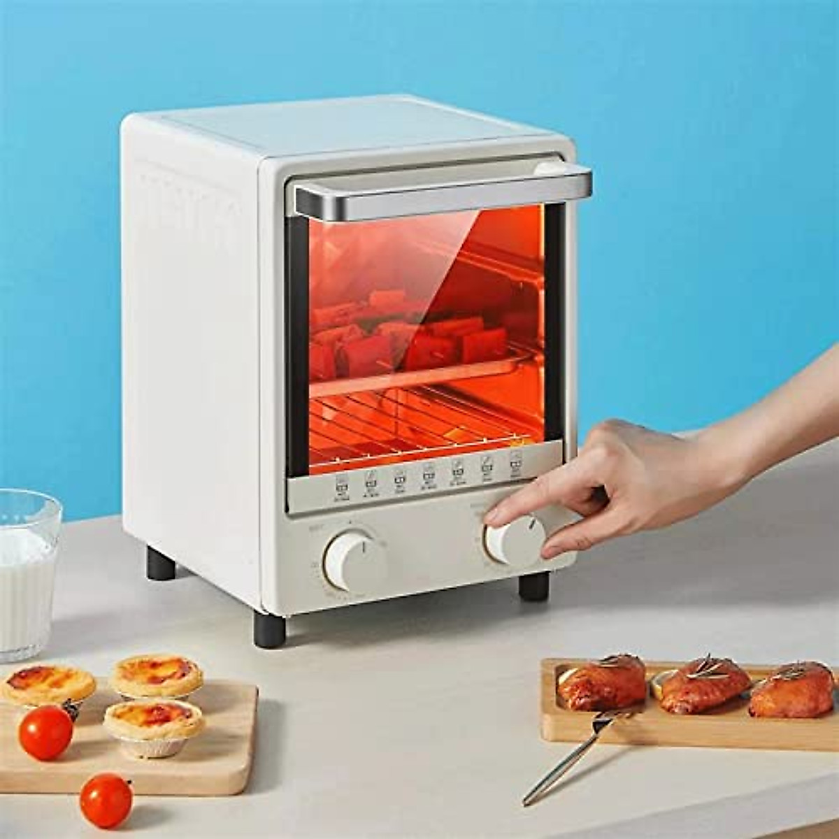 SUSOSU Microwave Oven Electric Oven 3 Tier Grill Home Vertical Baking Small Oven 800W Multifunction Cake Appliances Mini Automatic
